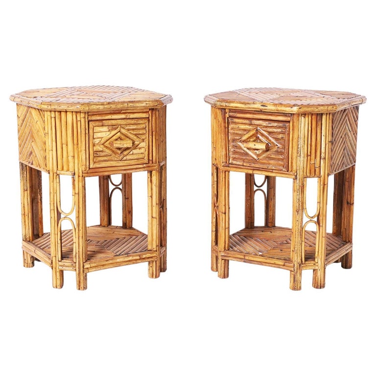Pair of Mid-Century Bamboo Stands For Sale at 1stDibs