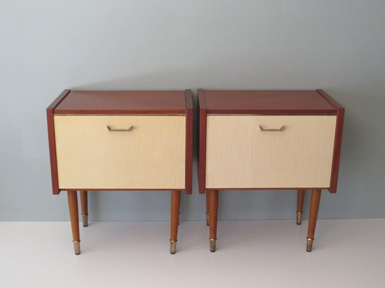 Pair of Mid Century Bedside Tables, 1950s at 1stDibs