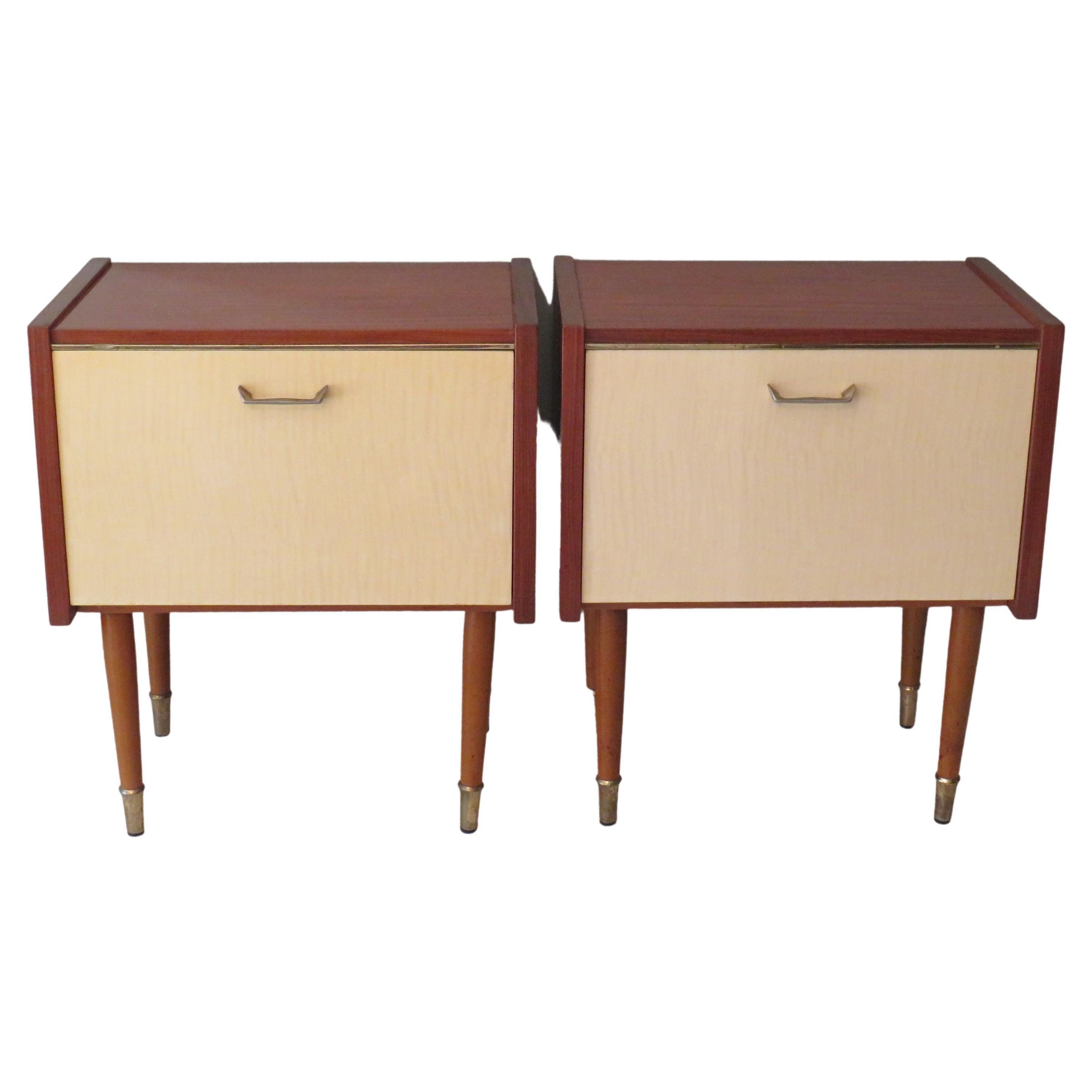 1950s Set of Bedside Tables by Jindrich Halabala, Czechoslovakia at 1stDibs
