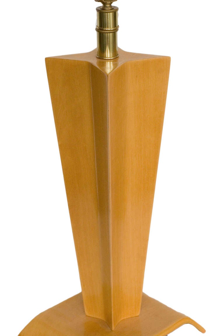 Pair of Midcentury Bent Plywood Table Lamps For Sale at 1stDibs