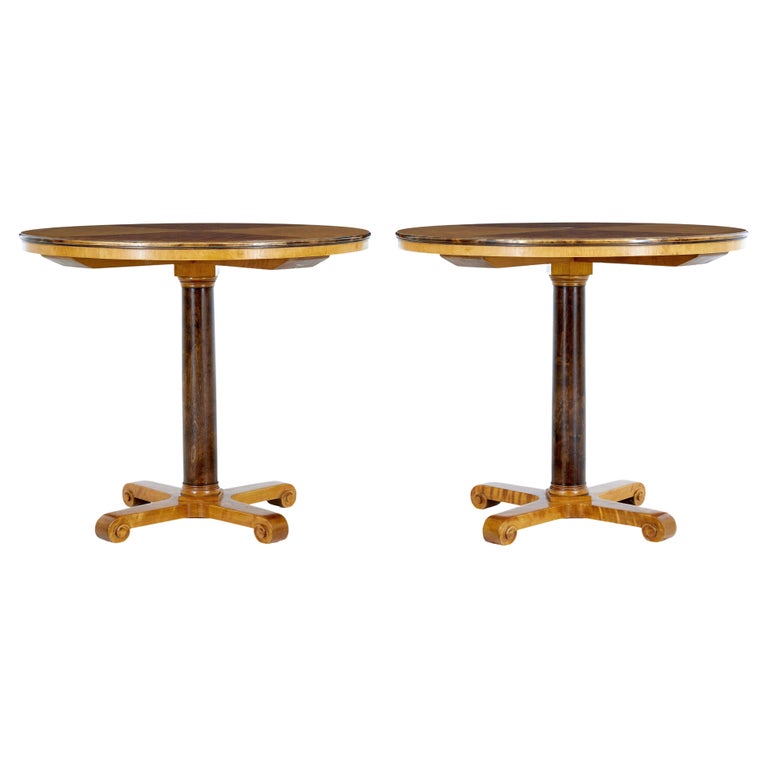 Pair of mid century birch tables by Nordiska Kompaniet For Sale at 1stDibs
