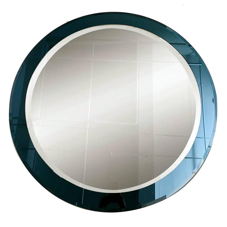 Pair of Mid-Century Blue Mirrors. Sold separately For Sale at 1stDibs
