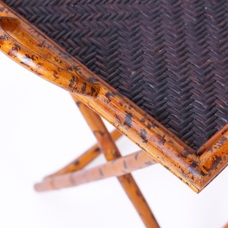 Pair of Midcentury British Colonial Style Bamboo Tray Tables at 1stDibs