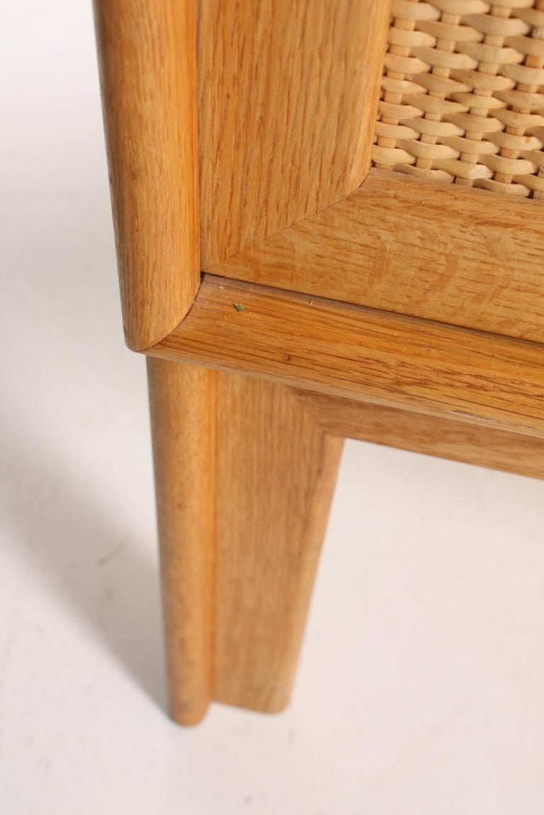 Midcentury Cabinet, Cane Panels in Oak, Designed by Alf Svensson, 1960s ...