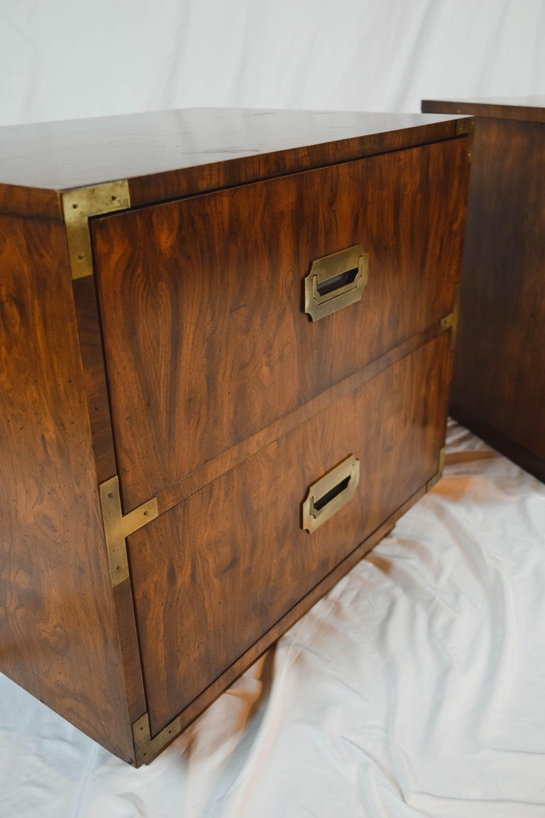 Pair of Midcentury Campaign Style End Tables by Dixie Furniture at ...