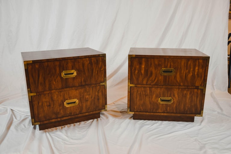 Pair of Midcentury Campaign Style End Tables by Dixie Furniture at ...