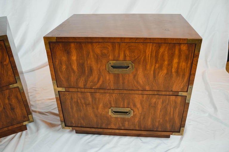 Pair of Midcentury Campaign Style End Tables by Dixie Furniture at ...