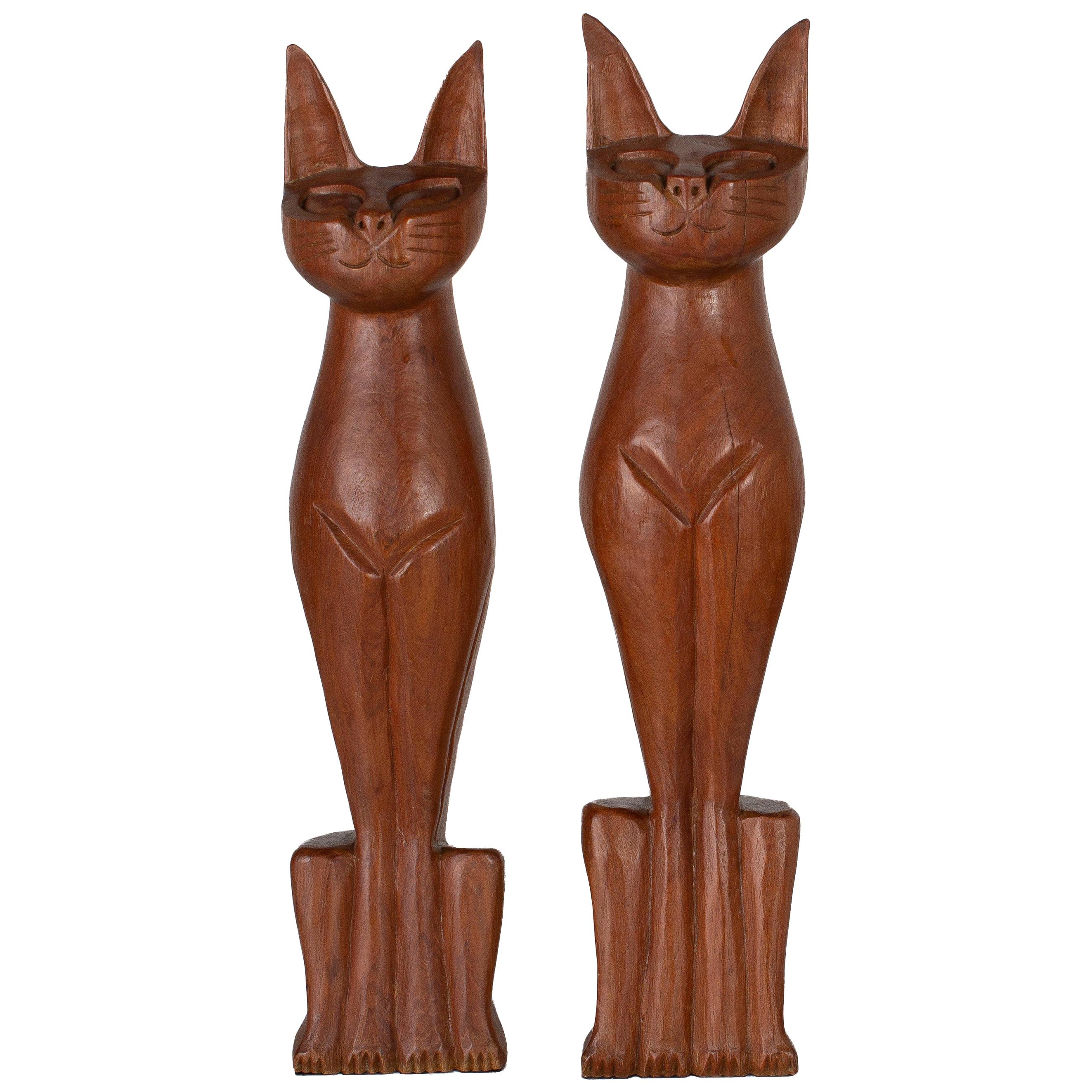Pair of Howard Pierce Pottery Cats at 1stDibs