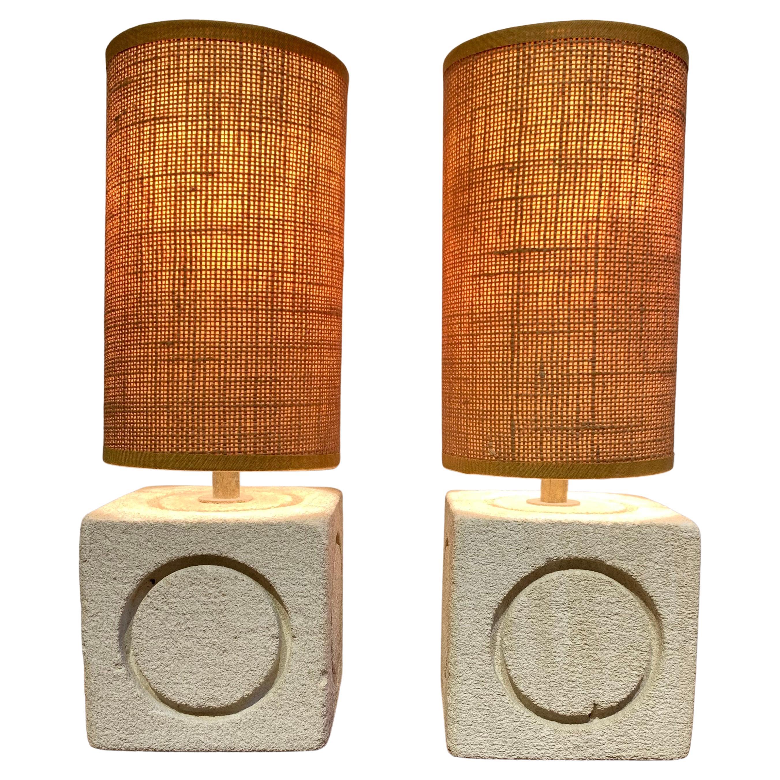 Carved Ice Cube Table Lamp at 1stDibs