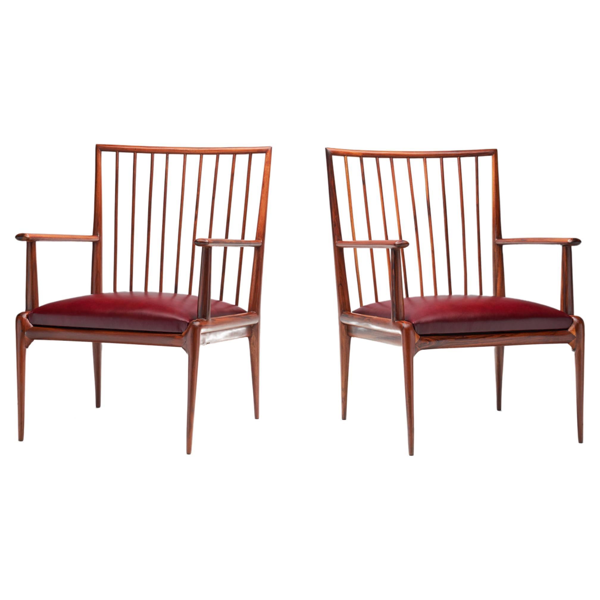 Mid-Century Brazilian Chair with Brazilian Wood and Cattail, 1950s For ...