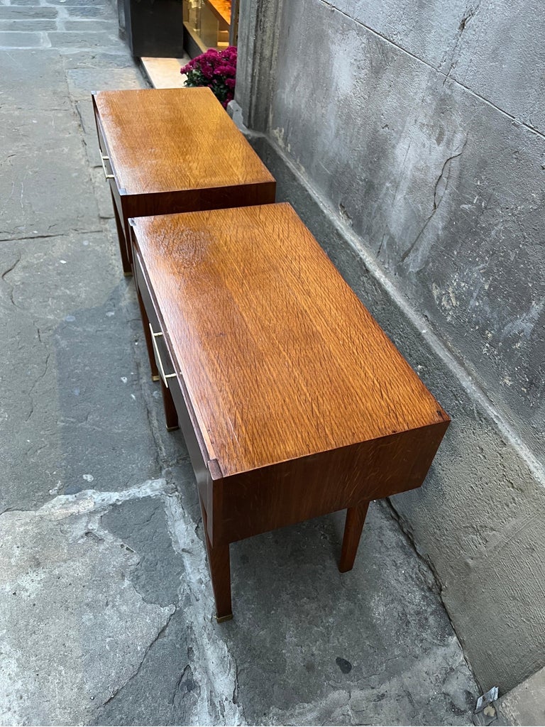 Pair of Mid-Century Cherry Wood Bedside Tables, 1950s For Sale at 1stDibs