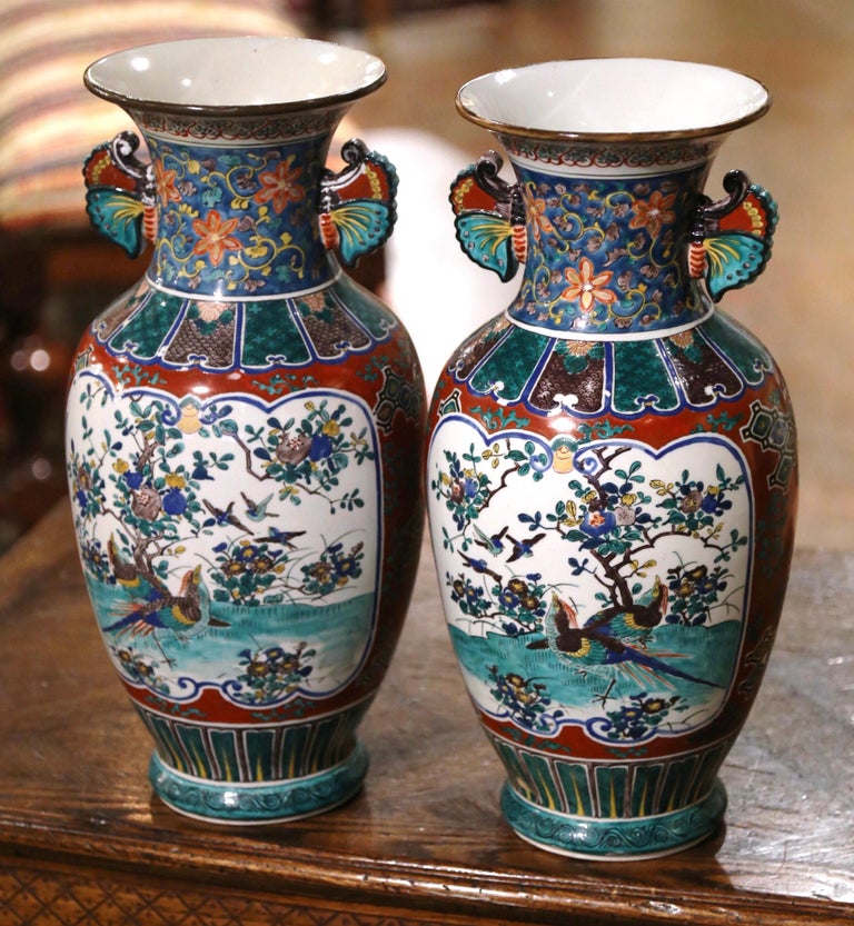 Pair of Mid-Century Chinese Polychrome and Gilt Porcelain Vases For ...