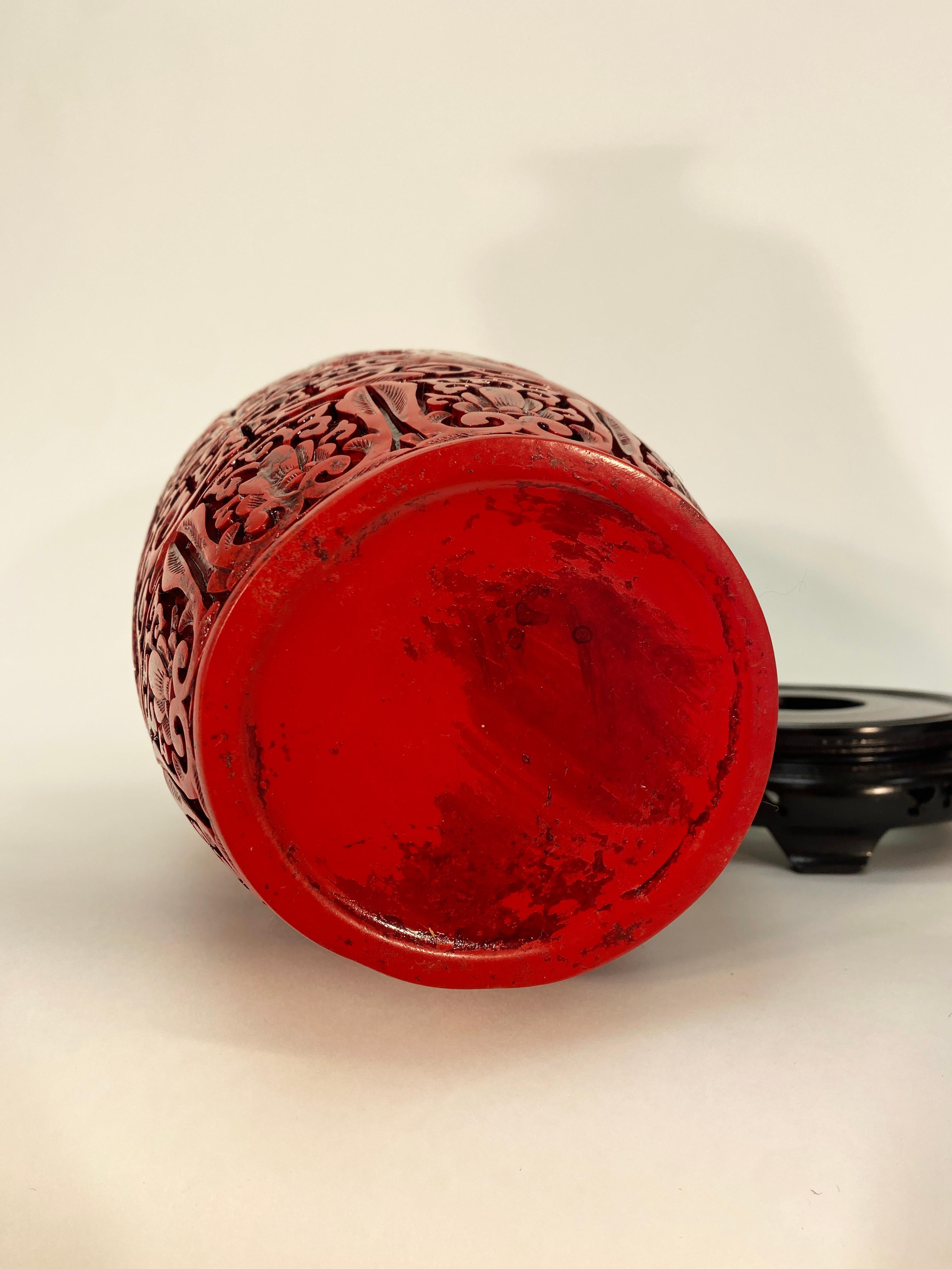 Pair of Midcentury Cinnabar Vases at 1stDibs | cinnabar pottery