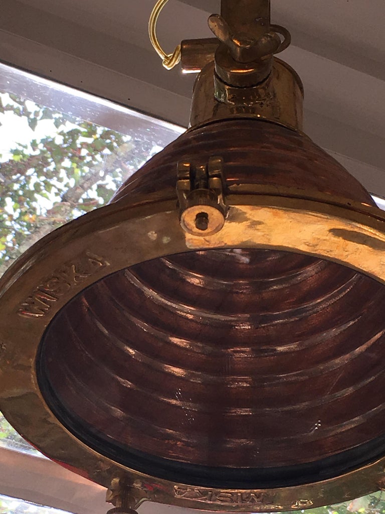 Pair of Mid-Century, Copper and Brass Nautical Ship's Deck Lights at ...