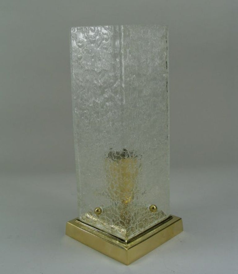 Pair of Midcentury Crackle Glass Lamps at 1stDibs