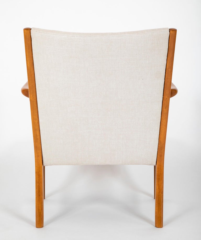 Pair of Mid-Century Danish Beechwood Easy Chairs For Sale at 1stDibs