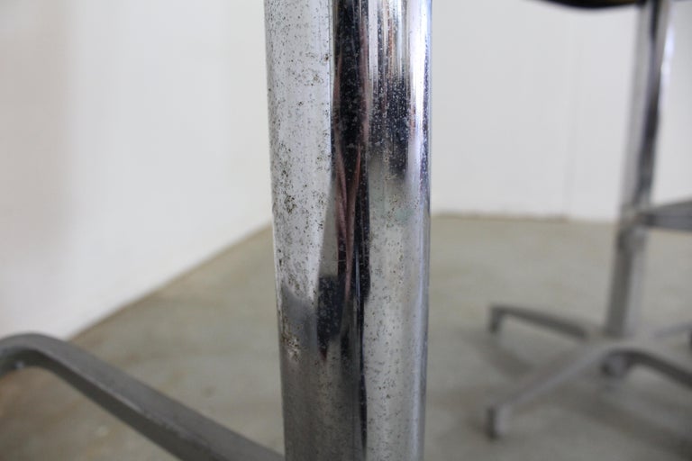 Pair of Midcentury Danish Modern Chromcraft Zebra Print Swivel Bar ...