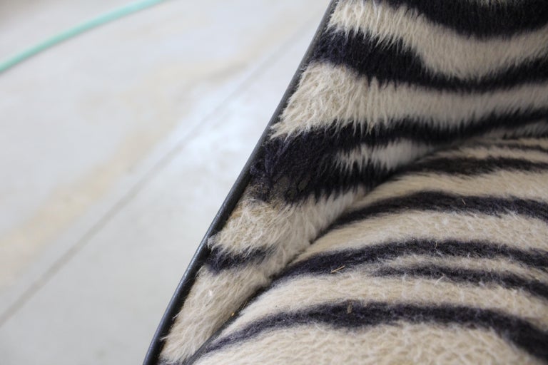 Pair of Midcentury Danish Modern Chromcraft Zebra Print Swivel Bar ...