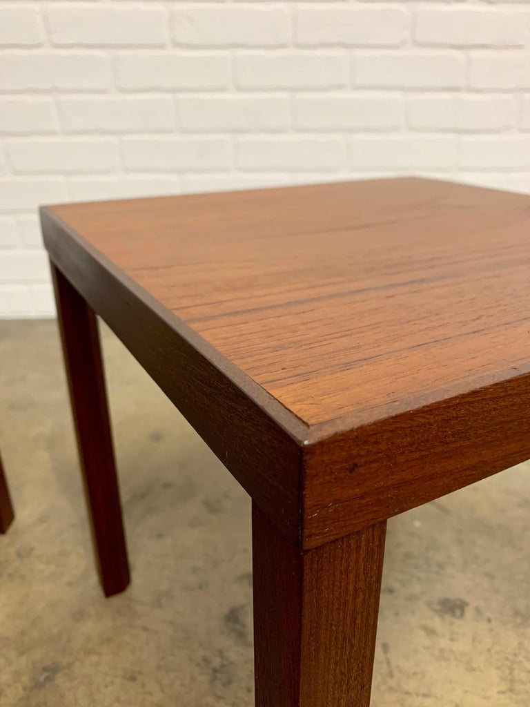 Pair of Midcentury Danish Teak Side Tables by Hans Olsen For Sale at ...