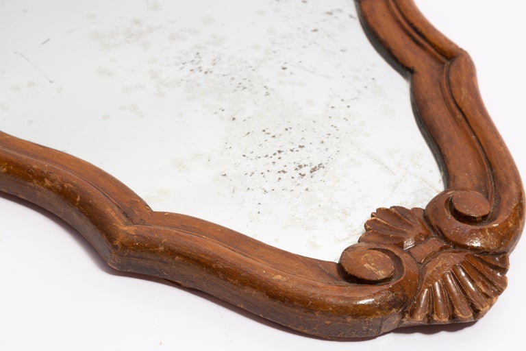 Pair of Mid-Century Decorative Vintage Mirrors in Wood Frame, Italy ...