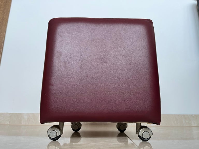 Pair of Mid Century Design wheel Stools or Tabourets, artificial ...
