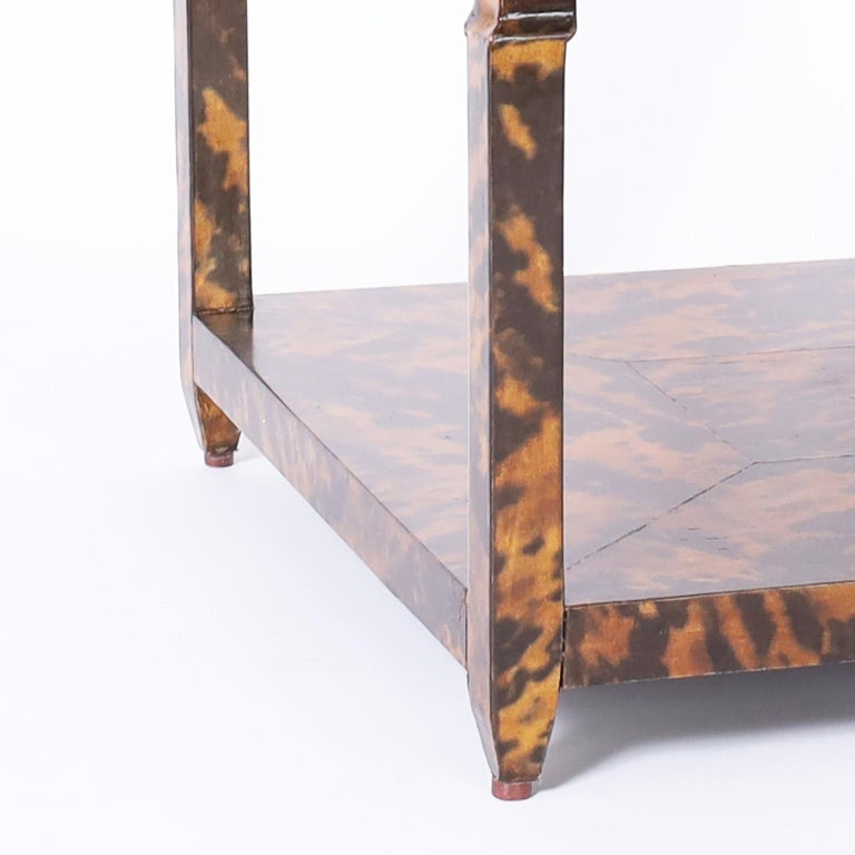 Pair of Mid-Century Faux Tortoise Stands or Tables For Sale at 1stDibs