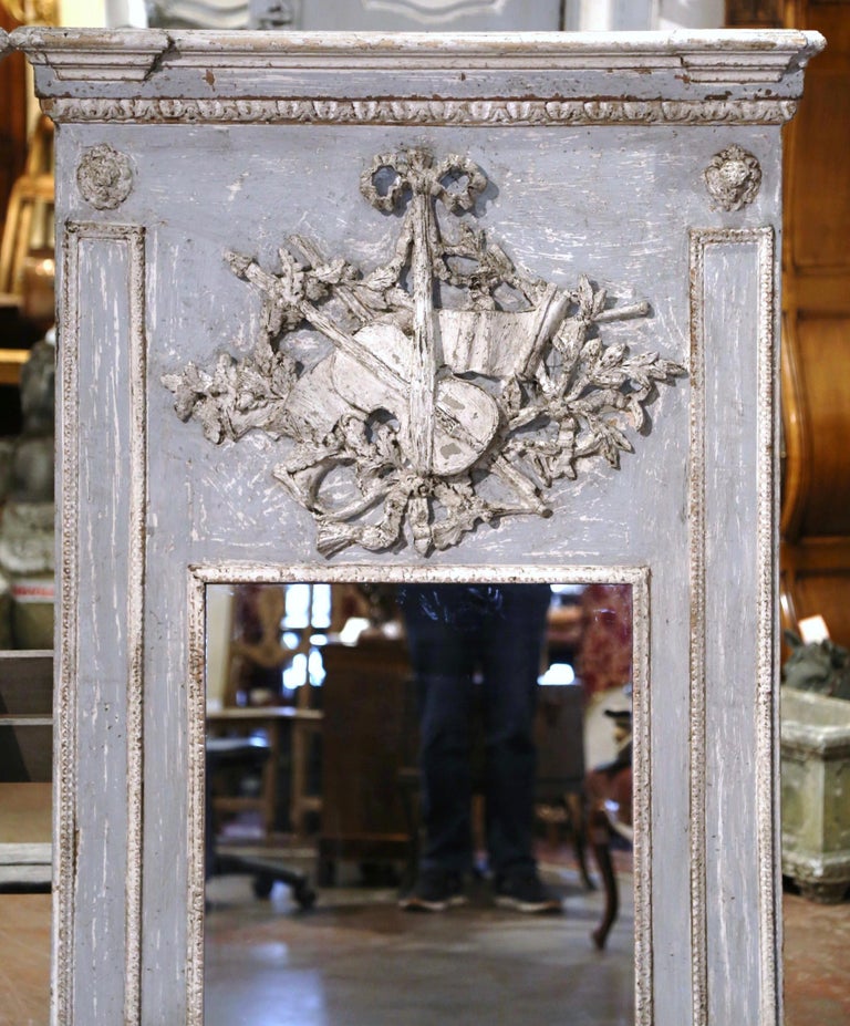 Pair of Mid-Century French Carved and Painted Trumeaux Mirrors from ...