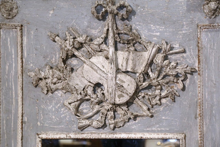 Pair of Mid-Century French Carved and Painted Trumeaux Mirrors from ...