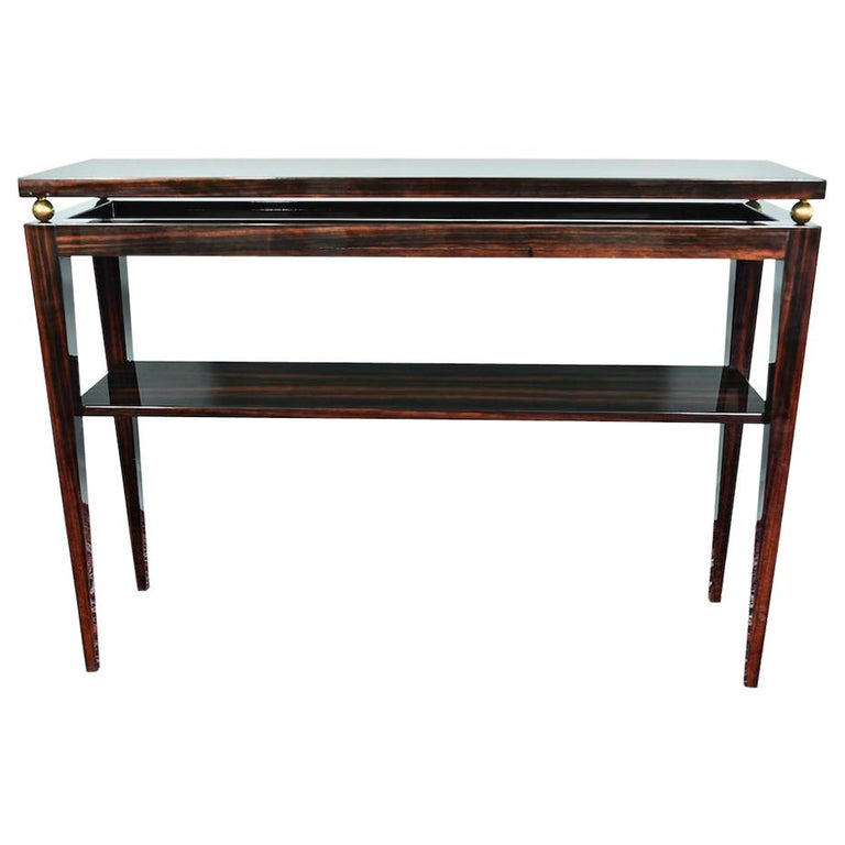 Midcentury French Console in Macassar at 1stDibs