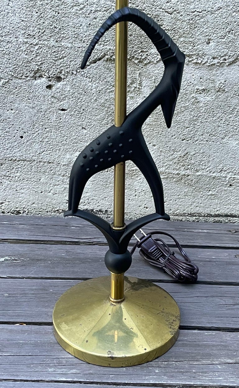 Pair of Mid-Century Gazelle Sculptural Table Lamps by Rembrandt Lamp ...