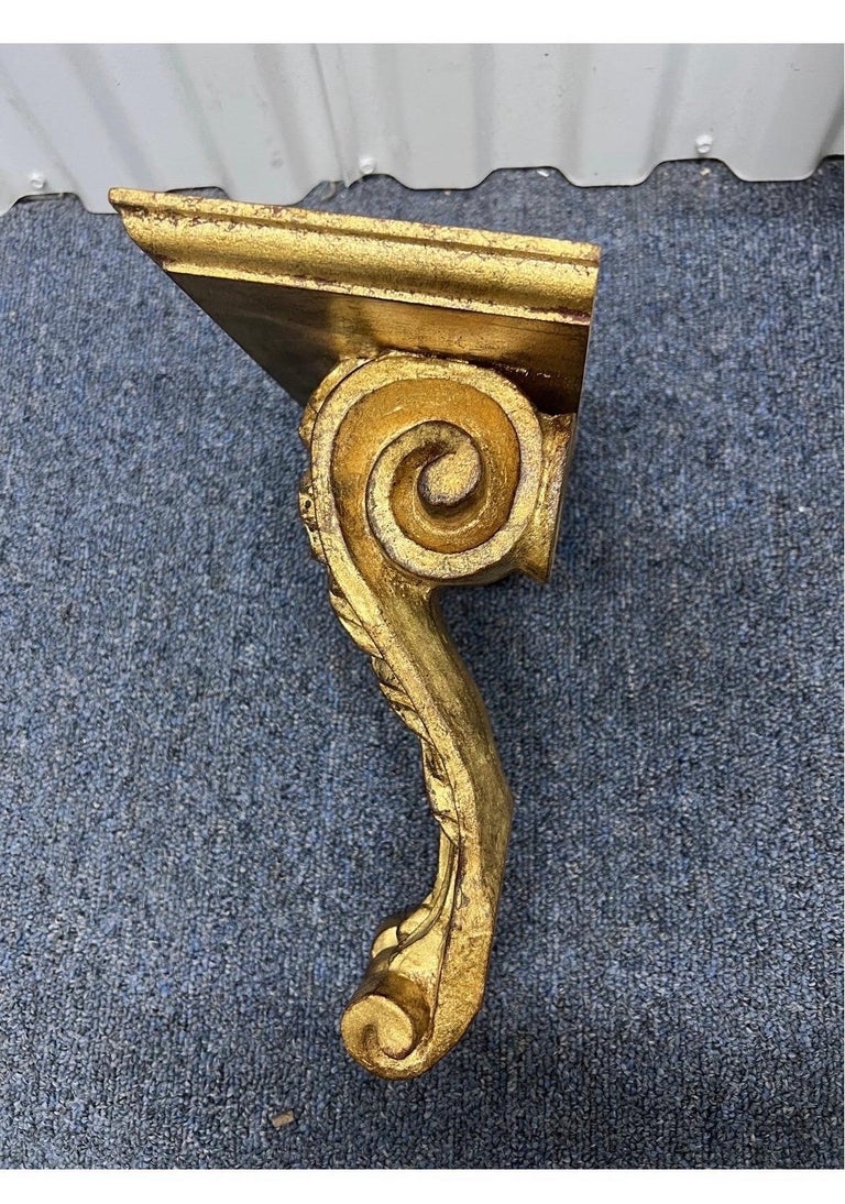 Pair of Mid Century Italian Giltwood Acanthus Leaf Brackets, 8 Sets ...