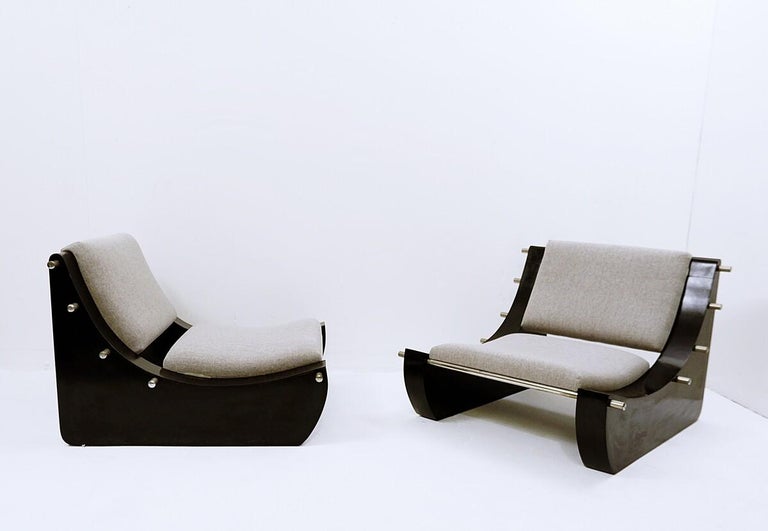 Pair of Mid-Century Italian Lounge Chairs For Sale at 1stDibs