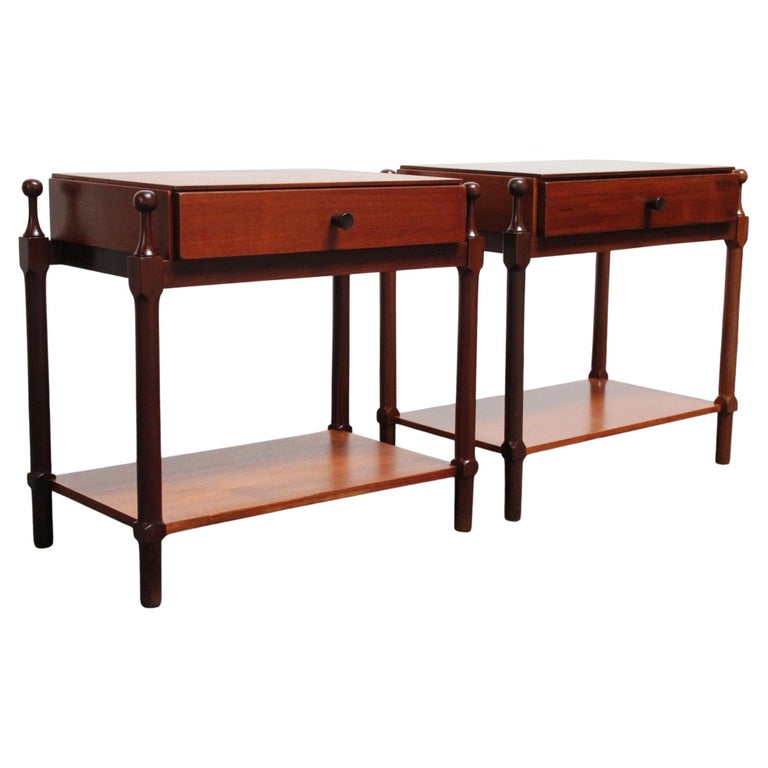 Pair of Mid-Century Italian Modern Teak Nightstands by Fratelli ...