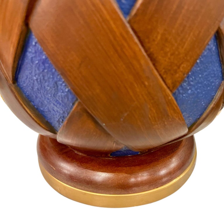 Pair of Mid Century Lattice Lamps For Sale at 1stDibs