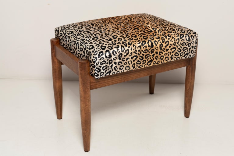 Pair of Midcentury Leopard Velvet Vintage Stools, Edmund Homa, 1960s ...