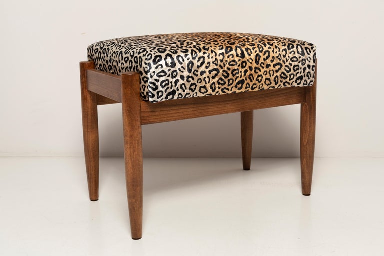 Pair of Midcentury Leopard Velvet Vintage Stools, Edmund Homa, 1960s ...