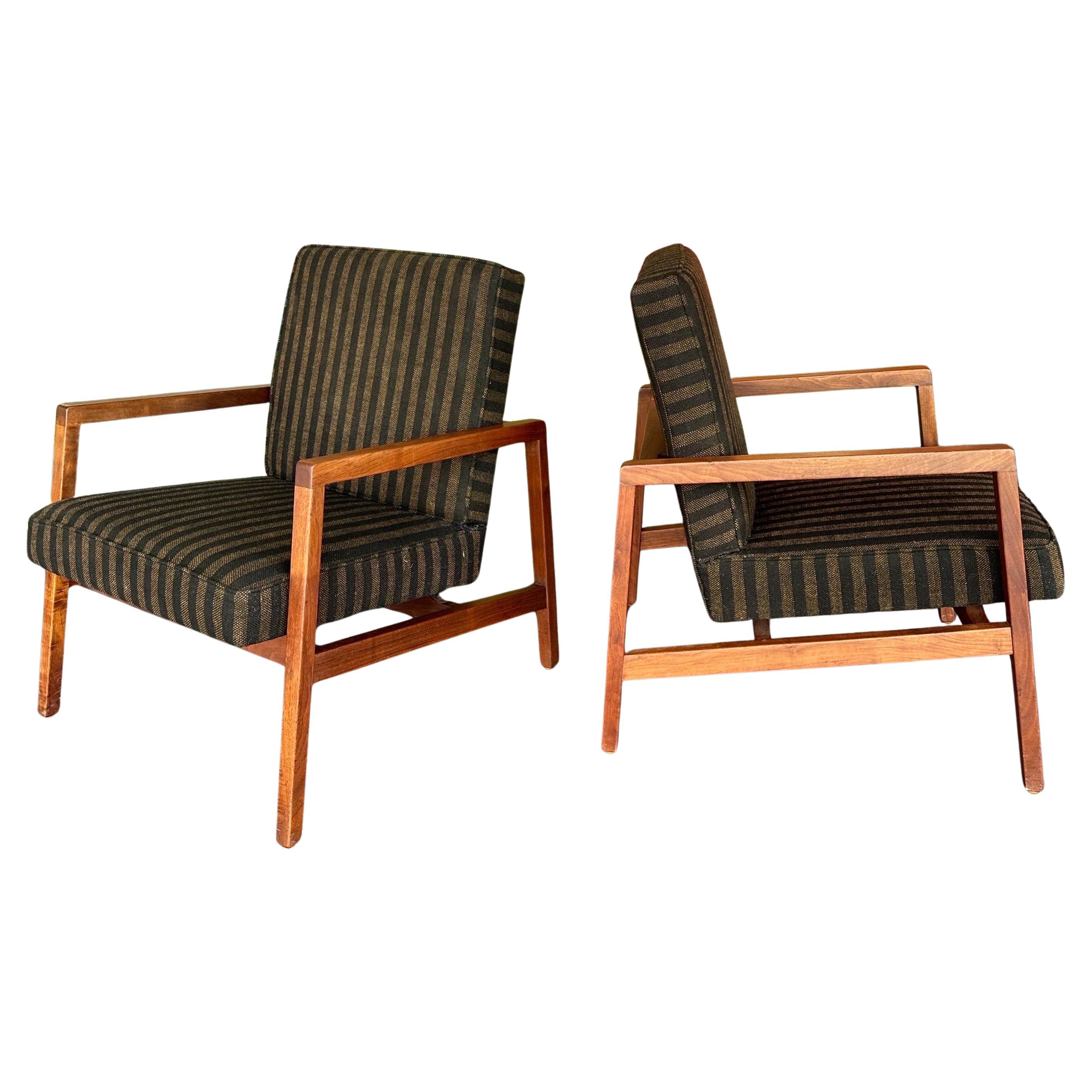 1950s Mid-Century Modern Lewis Butler for Knoll Walnut Lounge Chair For ...