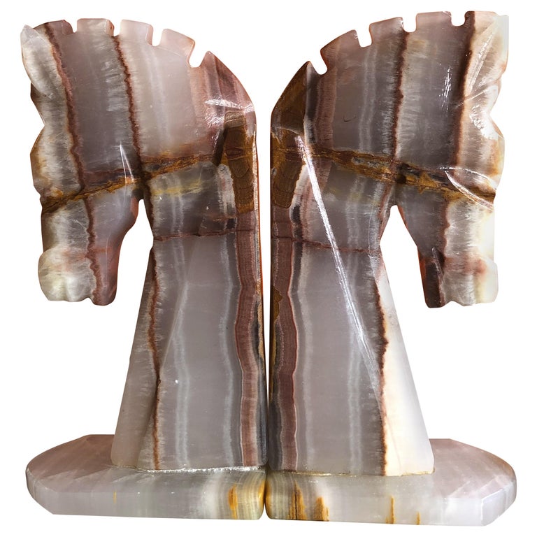 Pair of Midcentury Marble Horse Head Bookends at 1stDibs | marble horse ...