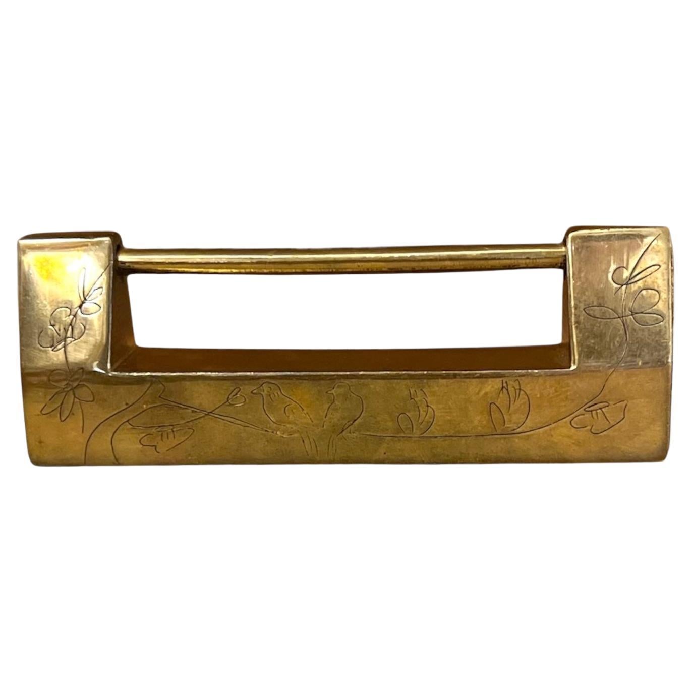 Pair of Mid-Century Mastercraft Brass Furniture Locks For Sale at 1stDibs