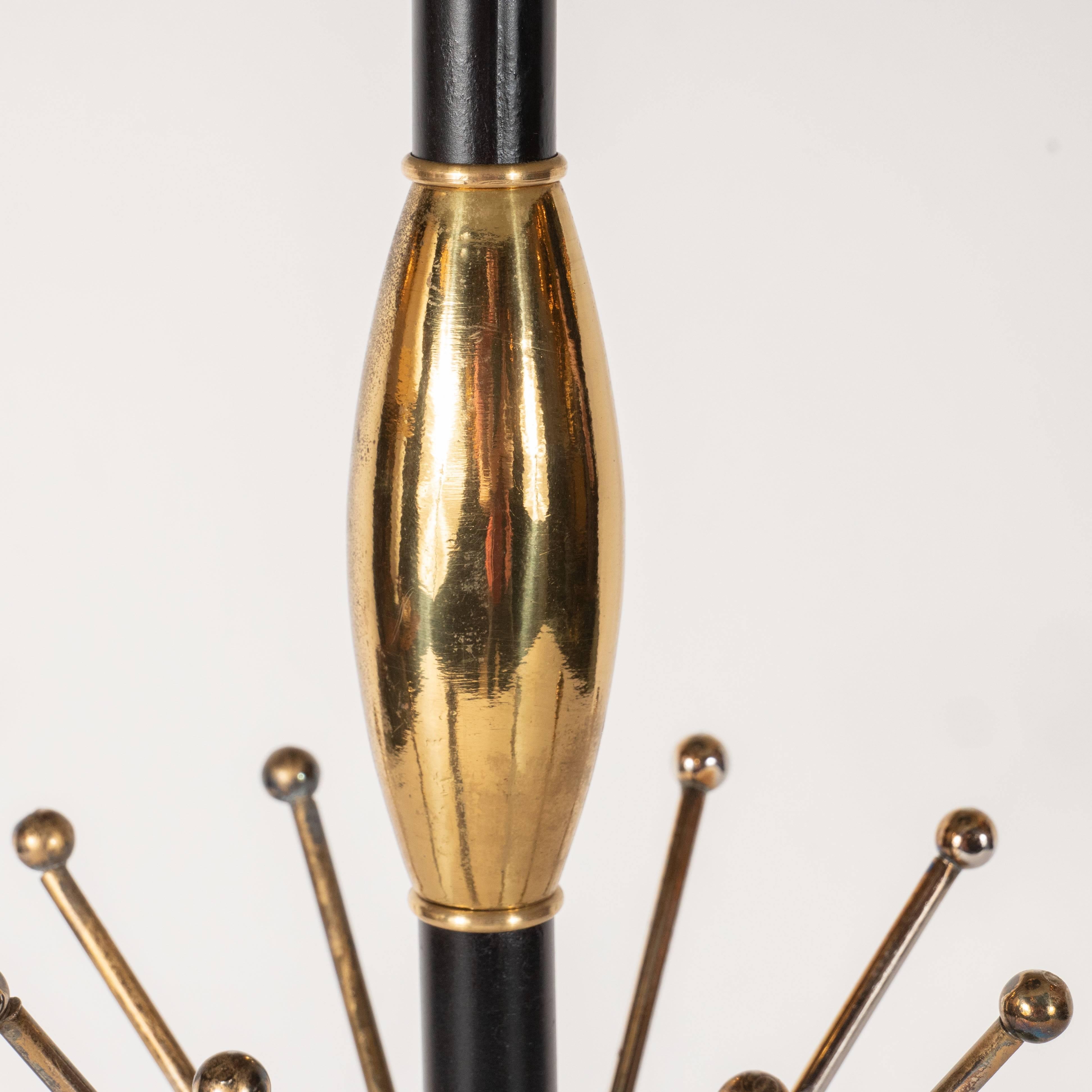 Pair of Mid-Century Modern Atomic Age Brass and Black Enamel Table ...