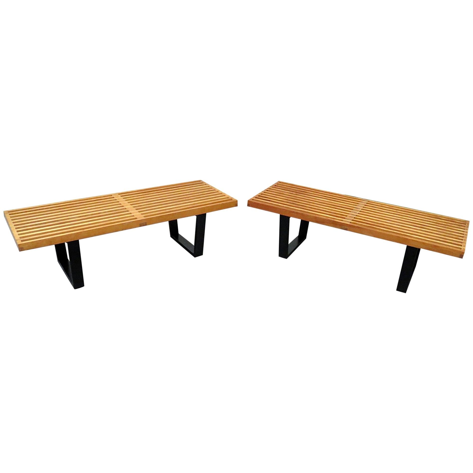Pair of Mid-Century Modern Benches Attributed to Herman Miller For Sale ...