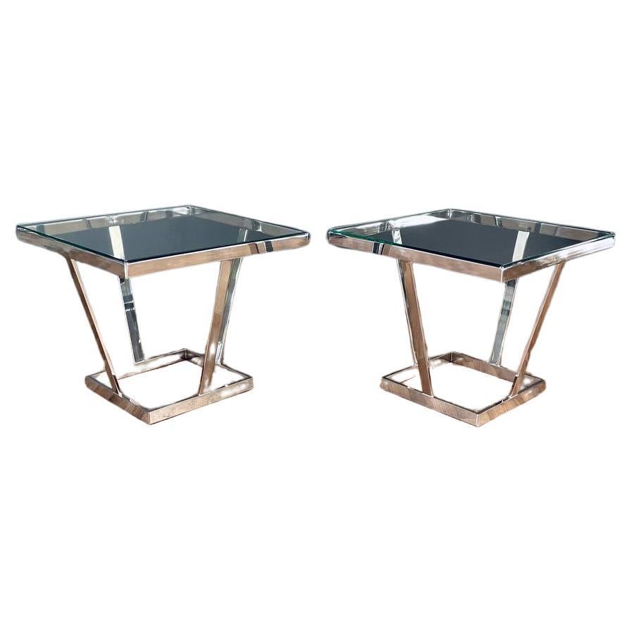Mid Century Modern Baughman Style Tubular Chrome Glass Mirror Accent ...