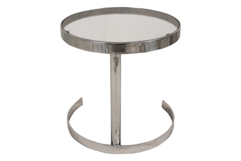 Pair of Mid-Century Modern Chrome Side Tables with Smoked Glass at ...