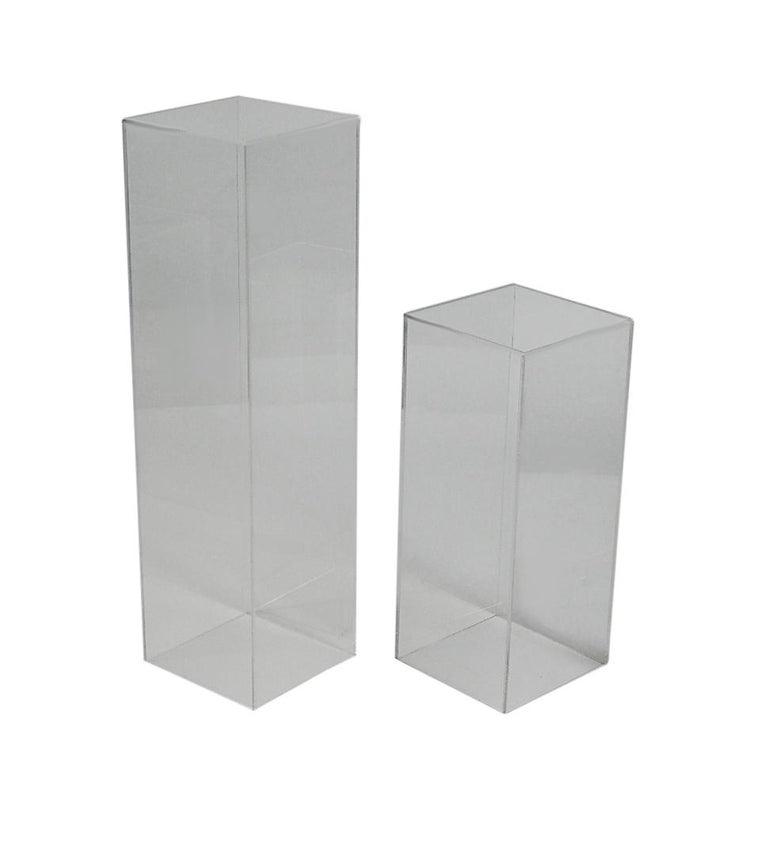 Pair of Mid-Century Modern Clear Acrylic Lucite Pedestals or Side ...