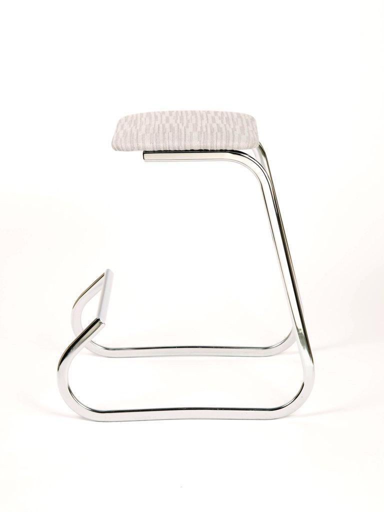 Pair of Mid-Century Modern Counter Stools in Embossed Wool, 1960s at ...