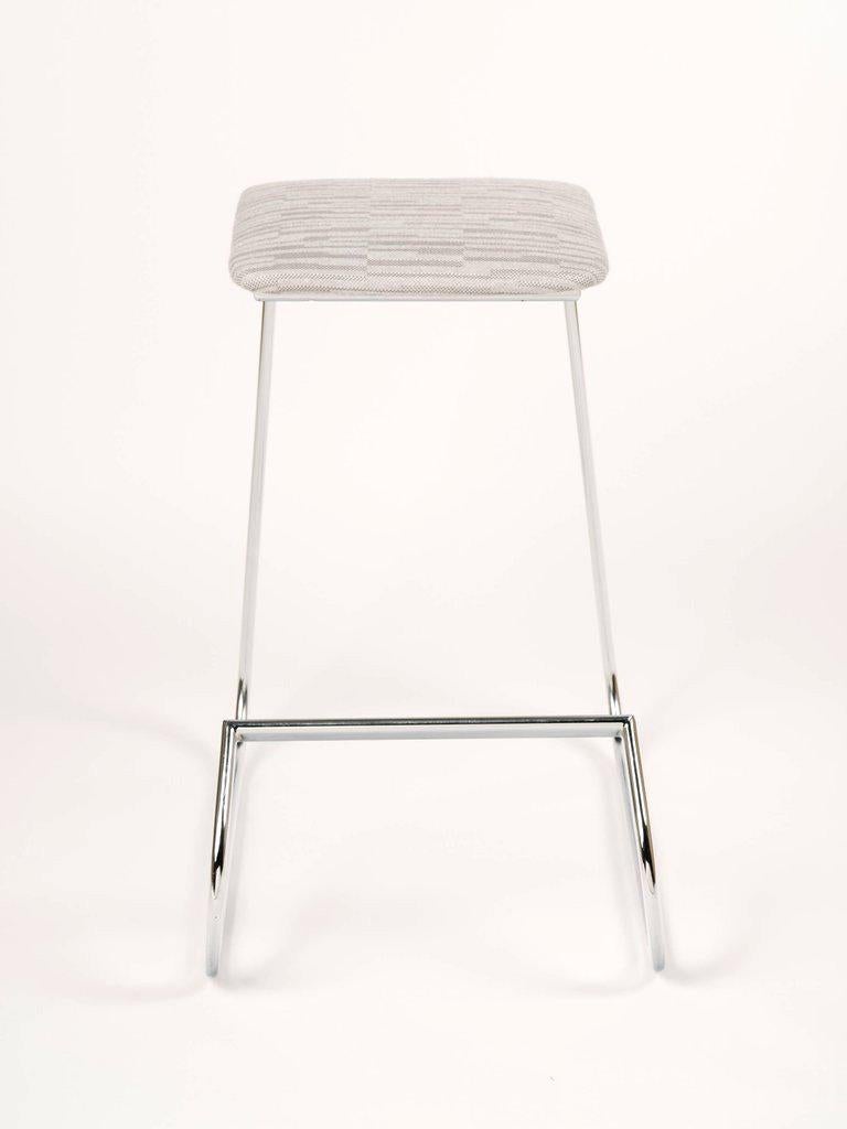 Pair of Mid-Century Modern Counter Stools in Embossed Wool, 1960s at ...