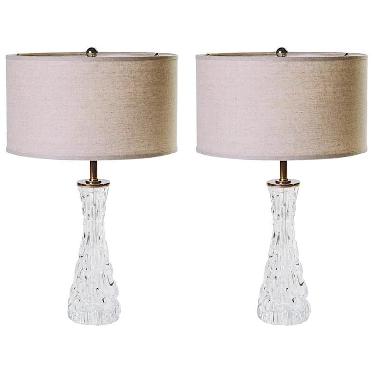 Pair of Mid-Century Modern Crystal Ice Lamps by Carl Fagerlund for ...