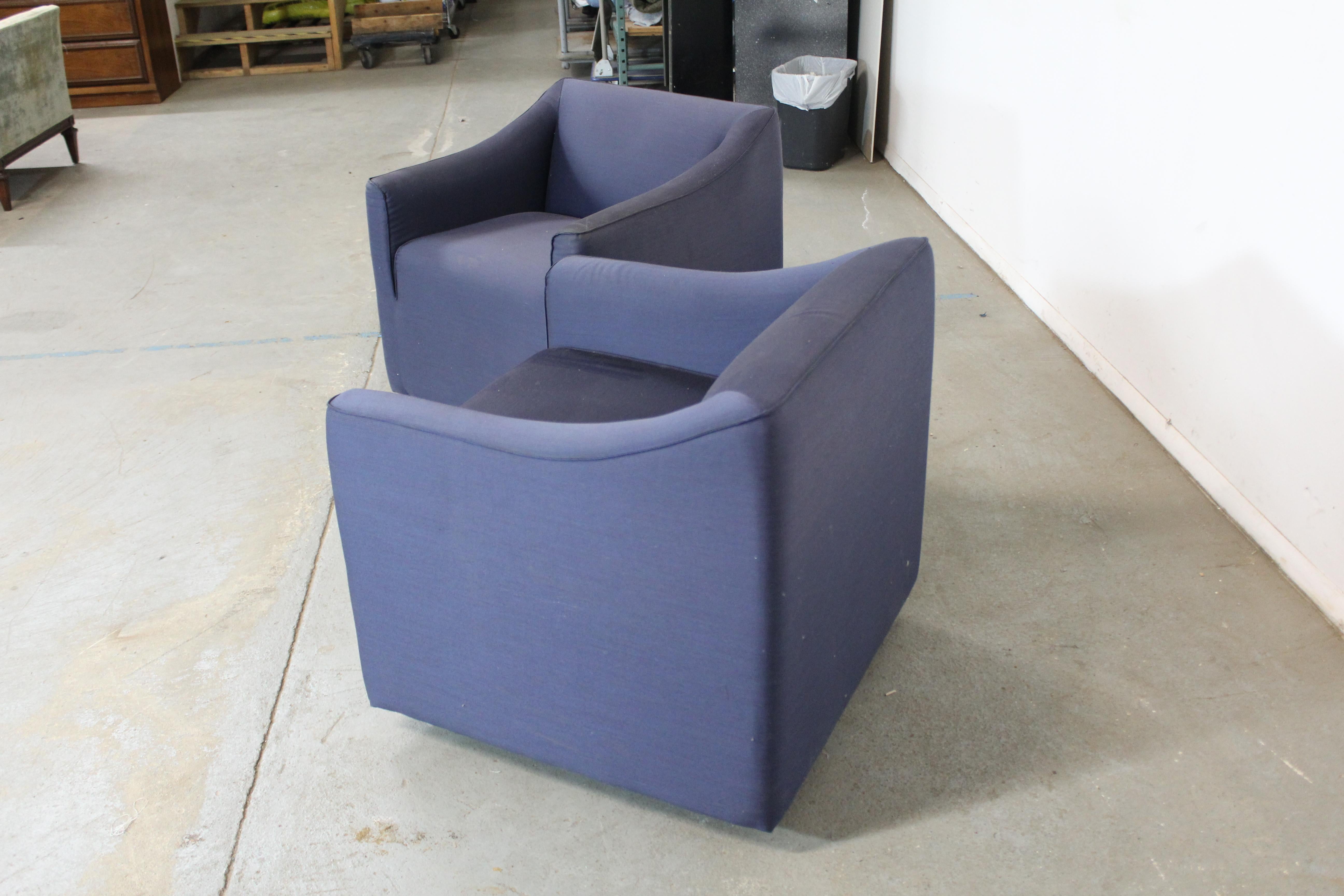Pair of Mid-Century Modern Cube Club Chairs For Sale at 1stDibs