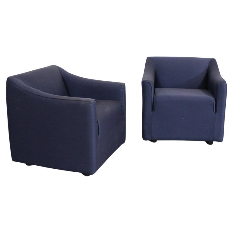 Pair of Mid-Century Modern Cube Club Chairs For Sale at 1stDibs