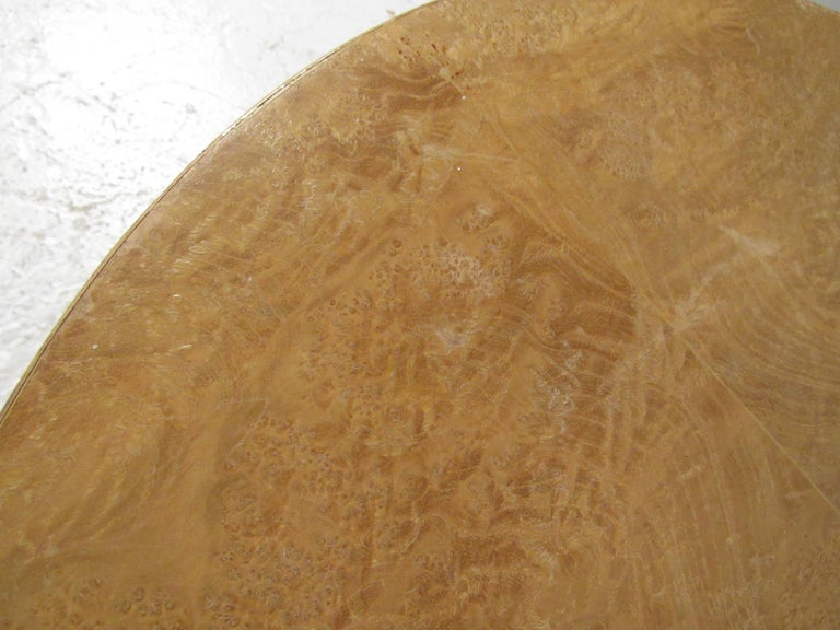 Pair of Mid-Century Modern Cylinder End Tables in Burl Finish For Sale ...